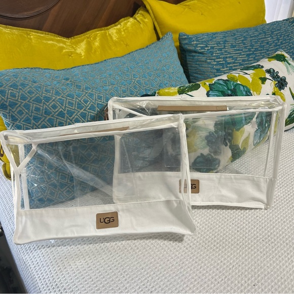 UGG | Bags | 2 Ugg Clear Vinyl Zippered Tote Bag Storage Container With ...